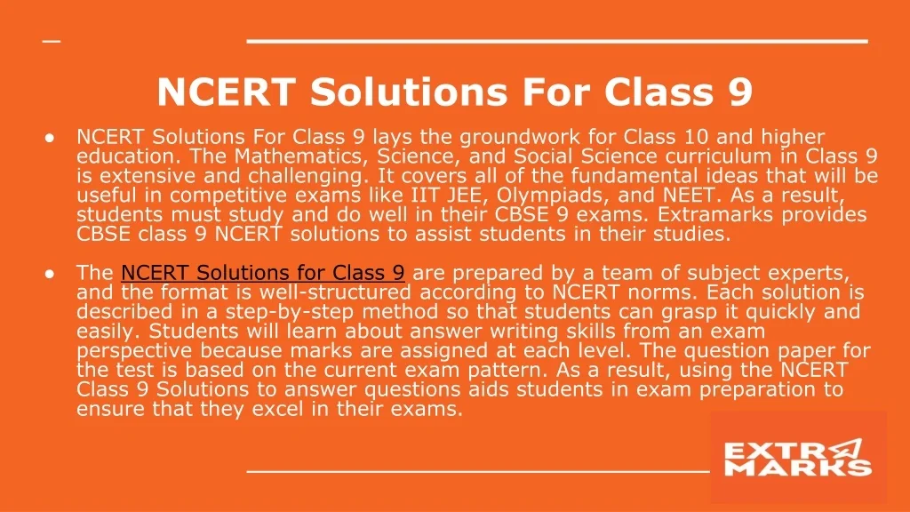 PPT NCERT Solutions For Class 9 PowerPoint Presentation Free