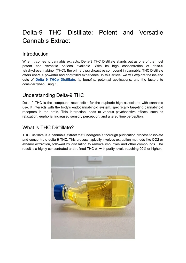 PPT - Delta-9 THC Distillate_ Potent and Versatile Cannabis Extract ...