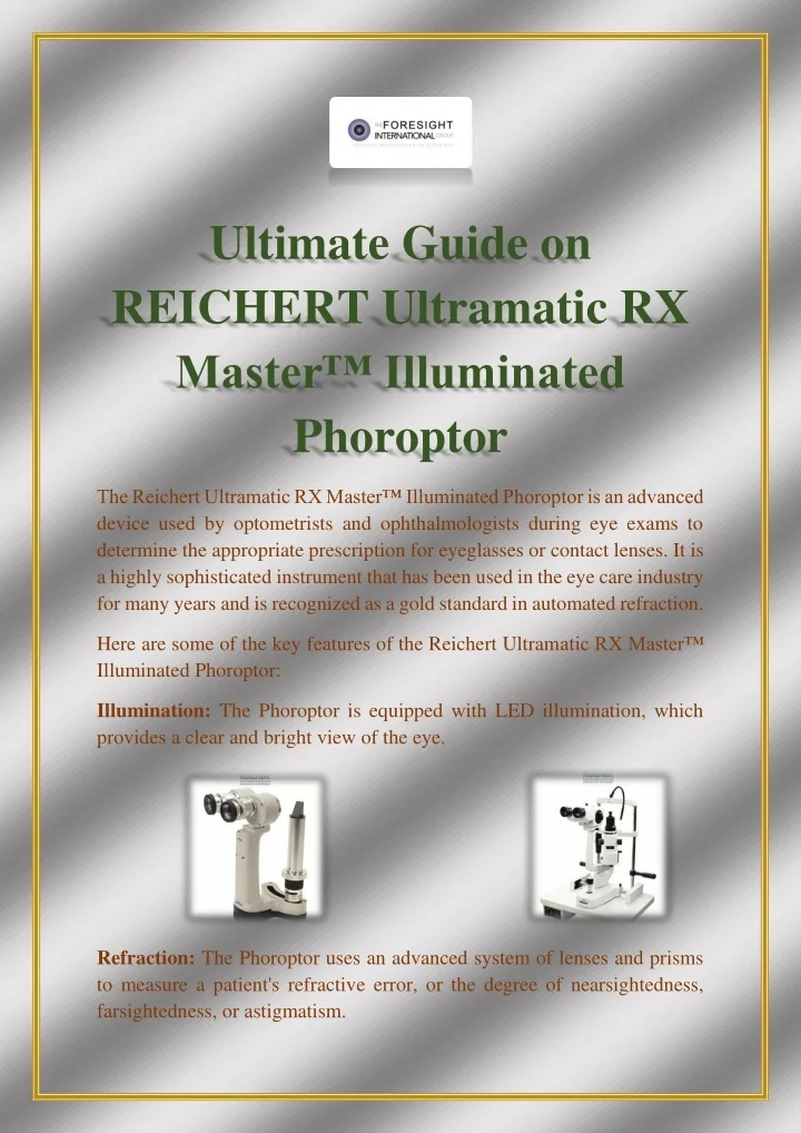 PPT - Ultimate Guide on REICHERT Ultramatic RX Master PowerPoint ...