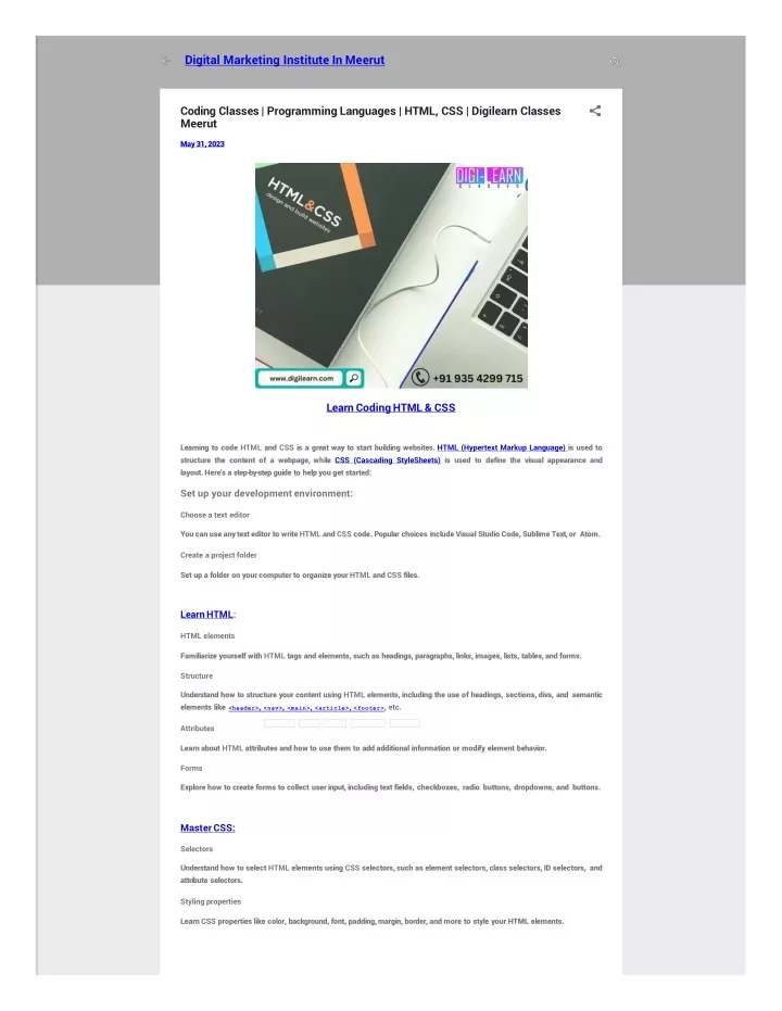 Ppt Coding Classes Programming Languages Html Css Digilearn Classes Meerut Powerpoint