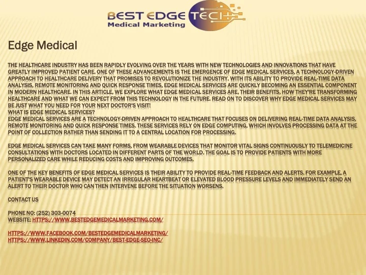 PPT - Edge Medical PowerPoint Presentation, free download - ID:12217533
