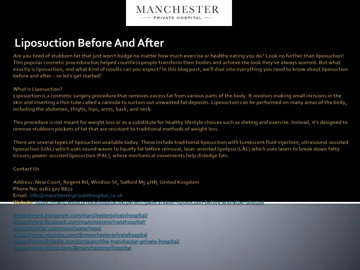 PPT - Liposuction Before And After PowerPoint Presentation, free ...