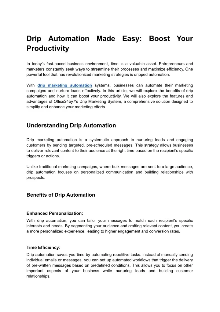 PPT - Drip Automation Made Easy_ Boost Your Productivity PowerPoint ...