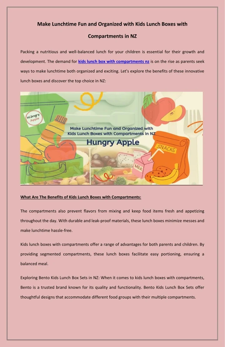 PPT - Make Lunchtime Fun and Organized with Kids Lunch Boxes with ...
