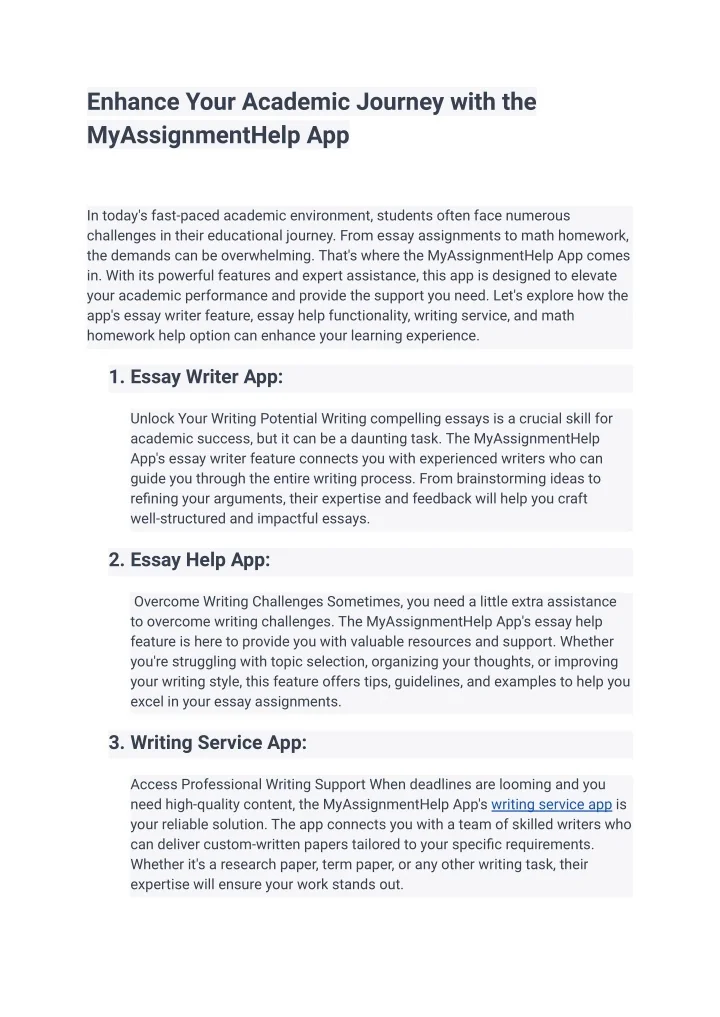 PPT - Boost Your Academic Success with the MyAssignmentHelp App ...