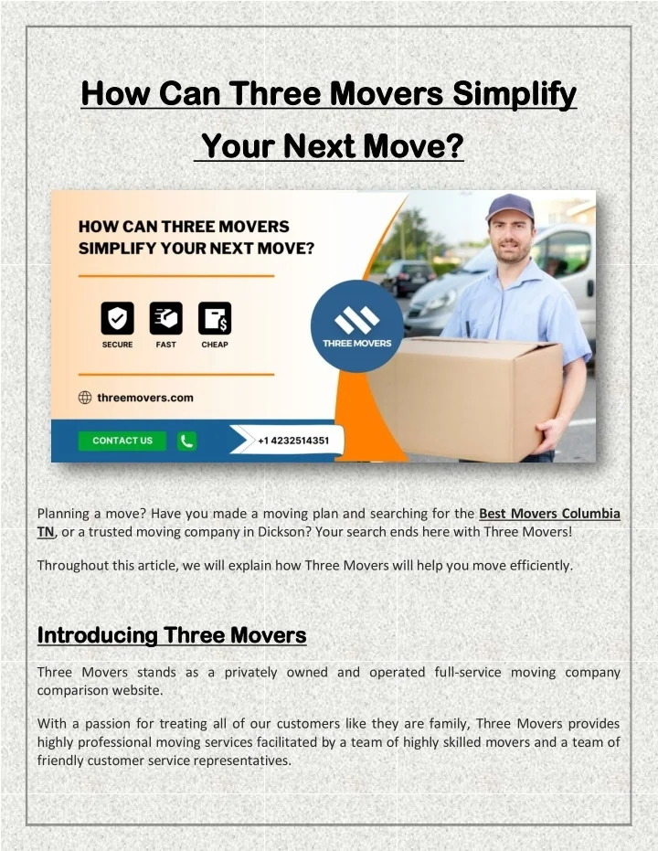 PPT - How Can Three Movers Simplify Your Next Move PowerPoint ...