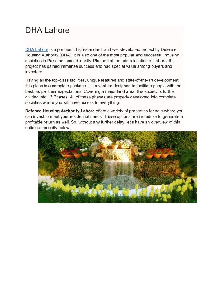PPT - DHA Lahore PowerPoint Presentation, free download - ID:12227452