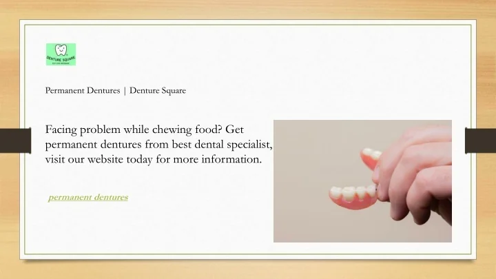 PPT - Permanent Dentures | Denture Square PowerPoint Presentation, free ...