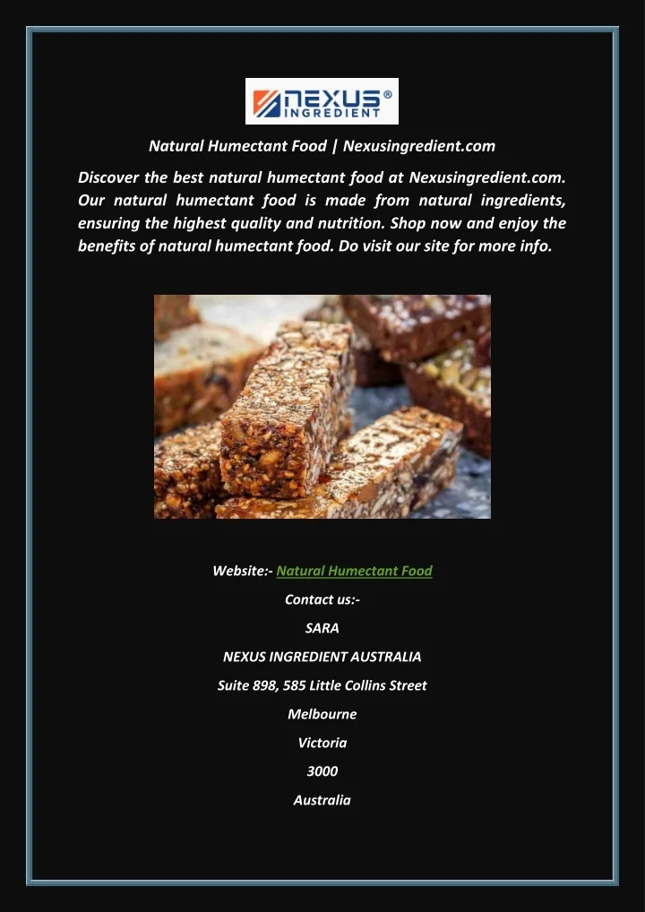 PPT - Natural Humectant Food | Nexusingredient.com PowerPoint ...