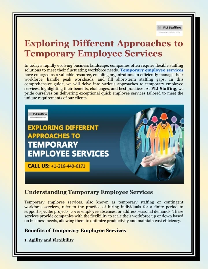 PPT - Exploring Different Approaches to Temporary Employee Services ...