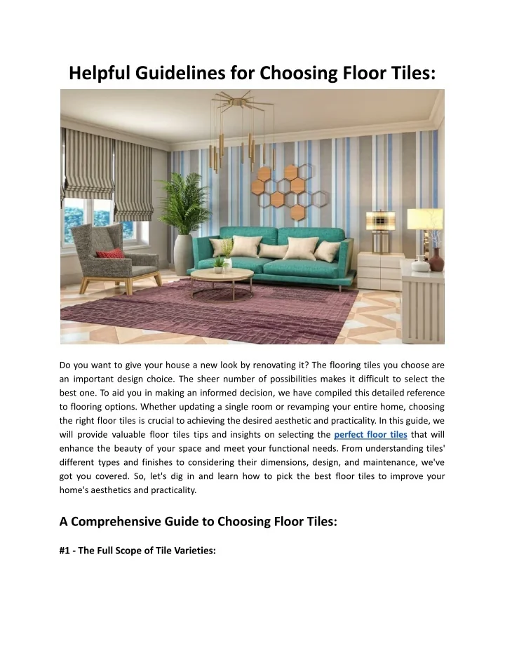 PPT - Helpful Guidelines for Choosing Floor Tiles - Tile Trolley ...