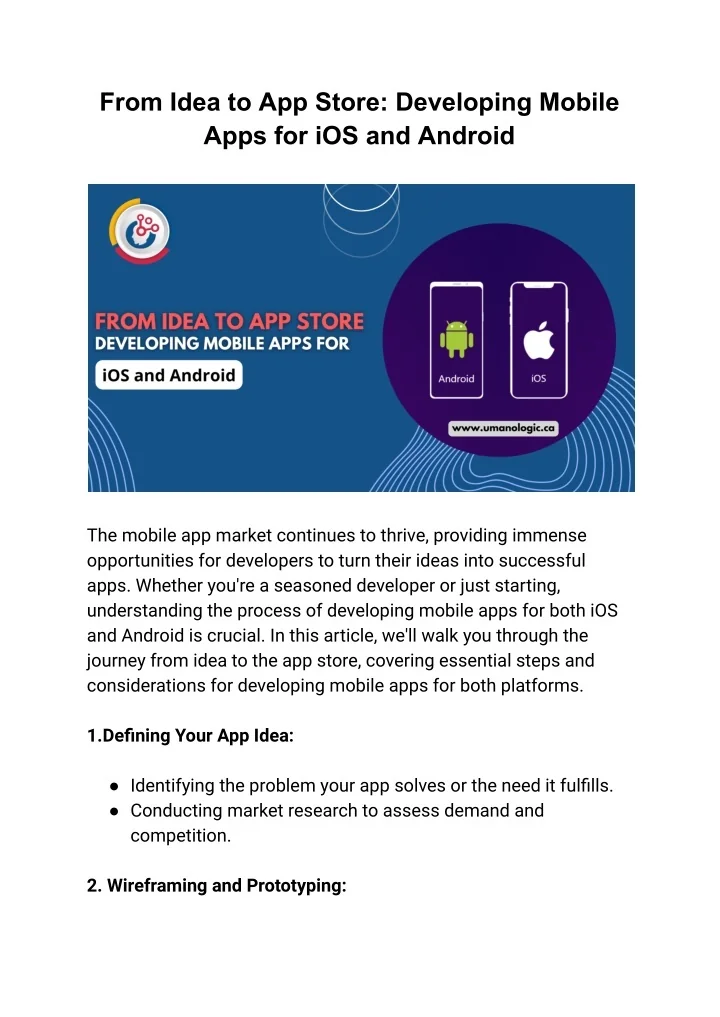 PPT - From Idea to App Store: Developing Mobile Apps for iOS and ...