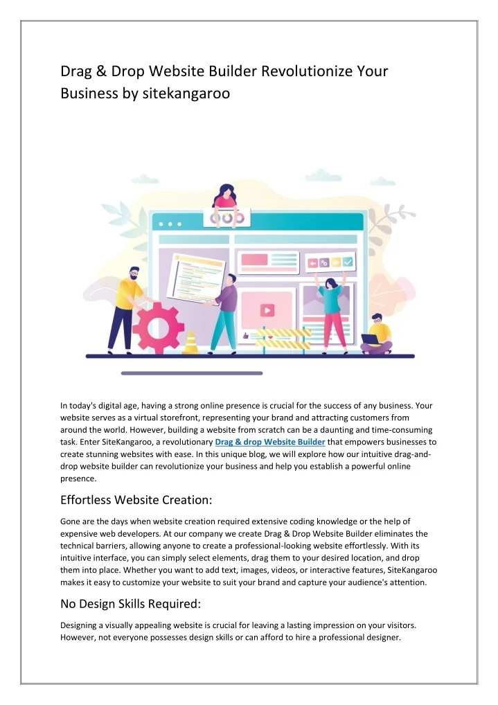 PPT - Drag & Drop Website Builder Revolutionize Your Business by ...