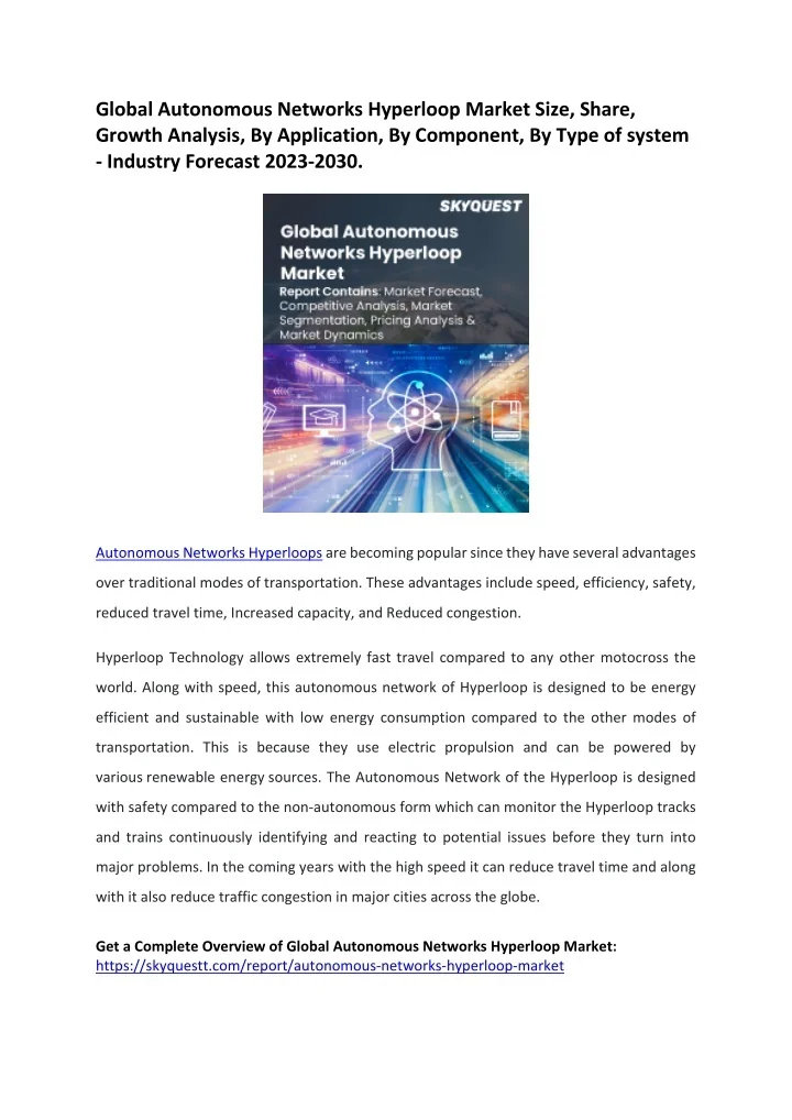 PPT - Global Autonomous Networks Hyperloop Market PowerPoint Presentation - ID:12241796