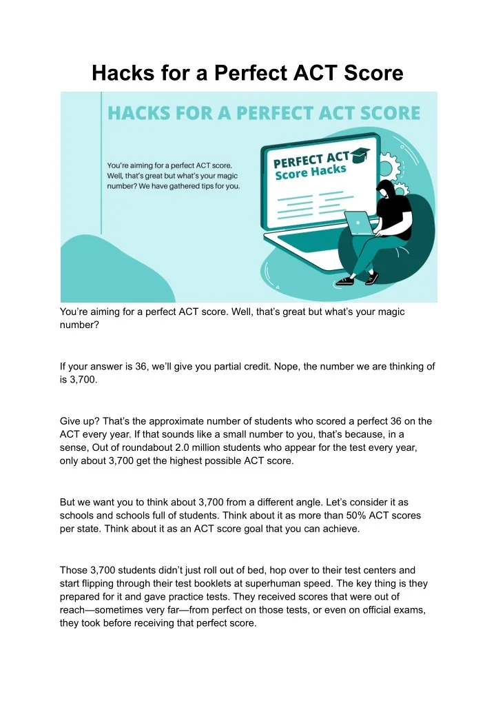 PPT - Hacks for a Perfect ACT Score PowerPoint Presentation, free ...