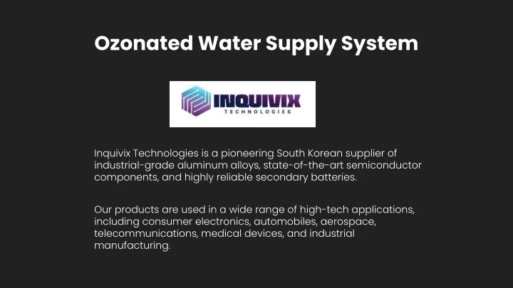 PPT - Ozonated Water Supply System PowerPoint Presentation, free ...
