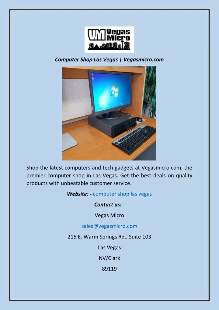 PPT - Computer Shop Las Vegas Vegasmicro.com PowerPoint Presentation ...