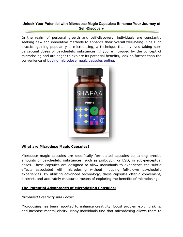 PPT - Unlock Your Potential with Microdose Magic Capsules PowerPoint ...