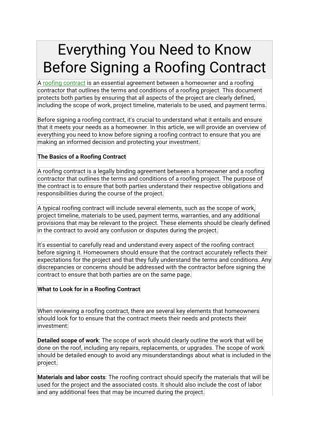 PPT - Everything You Need to Know Before Signing a Roofing Contract ...