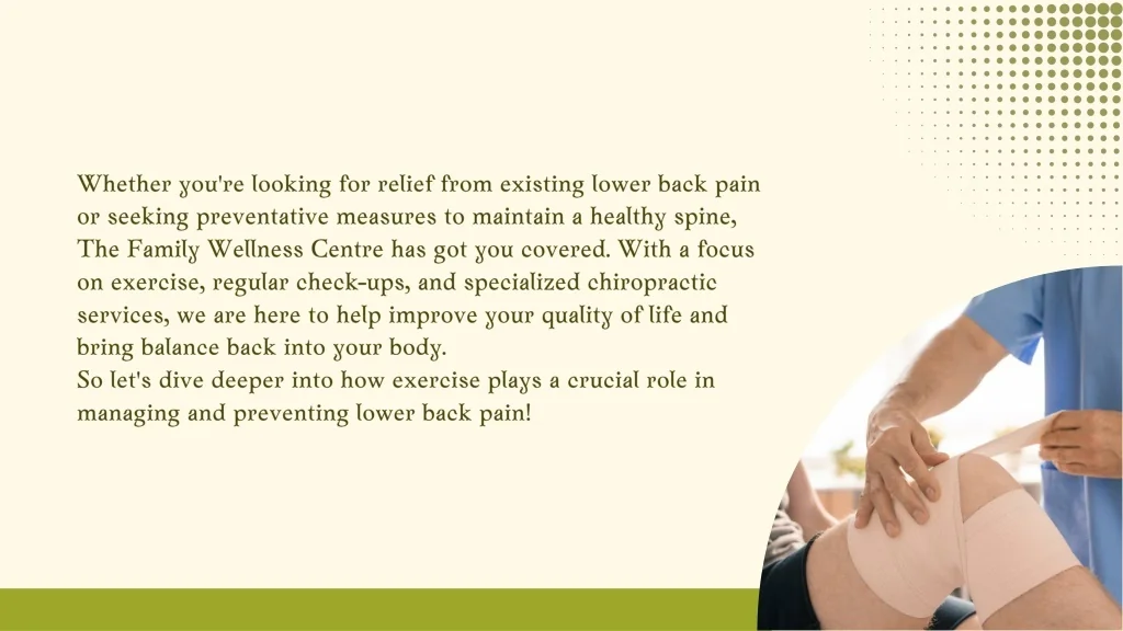PPT - The Family Wellness Centre Provide Effective Lower Back Pain ...