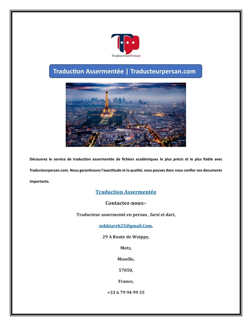 PPT - Traduction Assermentée | Traducteurpersan.com PowerPoint Presentation - ID:12327820