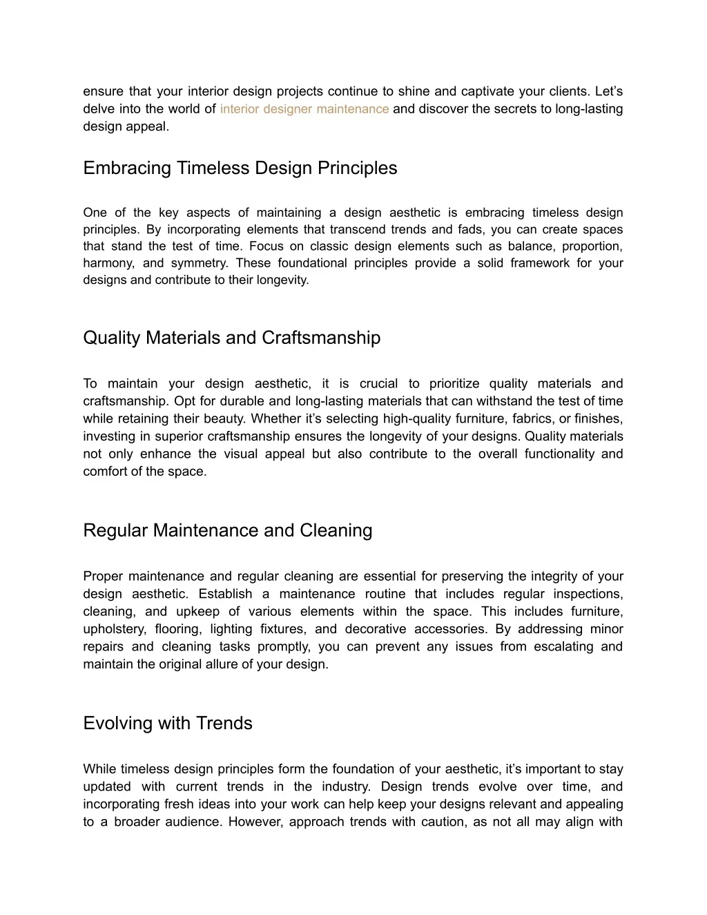 PPT - The Art of Interior Designer Maintenance_ How to Maintain Your ...