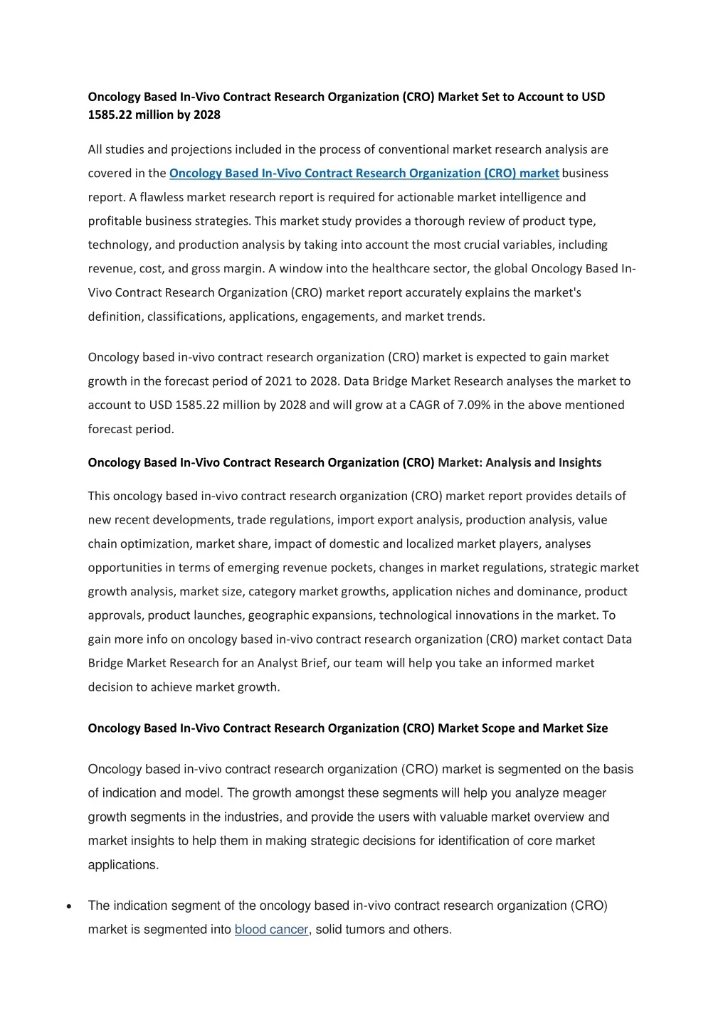 PPT - Oncology Based In-Vivo Contract Research Organization (CRO ...
