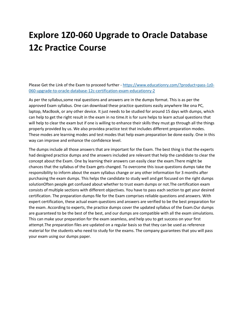PPT - Explore 1Z0-060 Upgrade to Oracle Database 12c Practice Course ... PPT - Explore 1Z0-060 Upgrade to Oracle Database 12c Practice Course ...