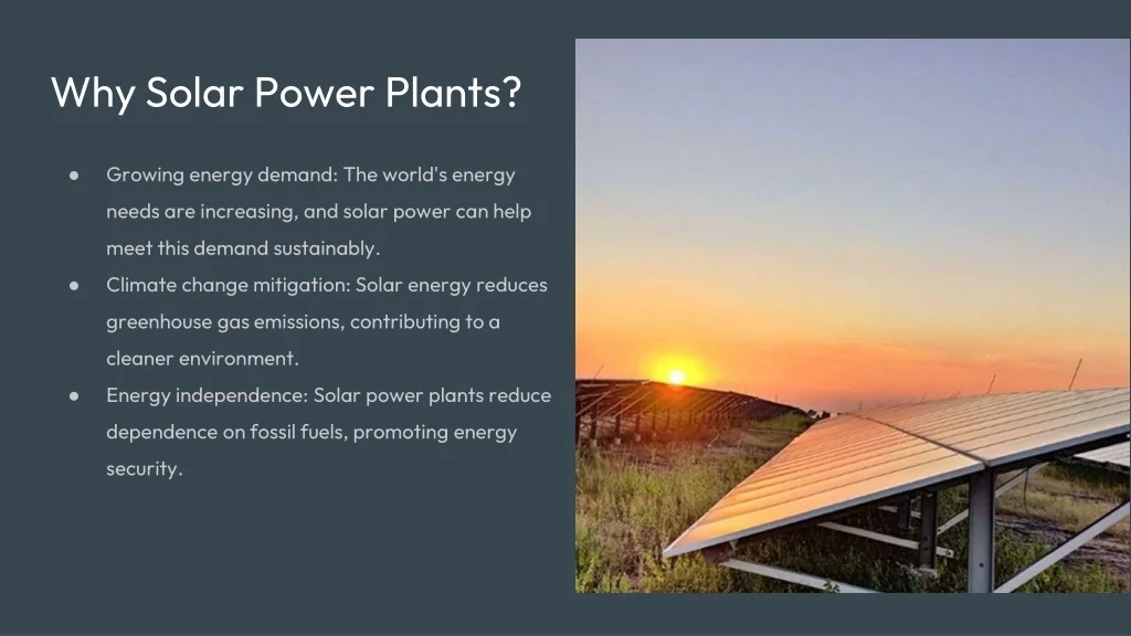 PPT - Sun's Energy for a Sustainable Future - Solar Power Plants ...