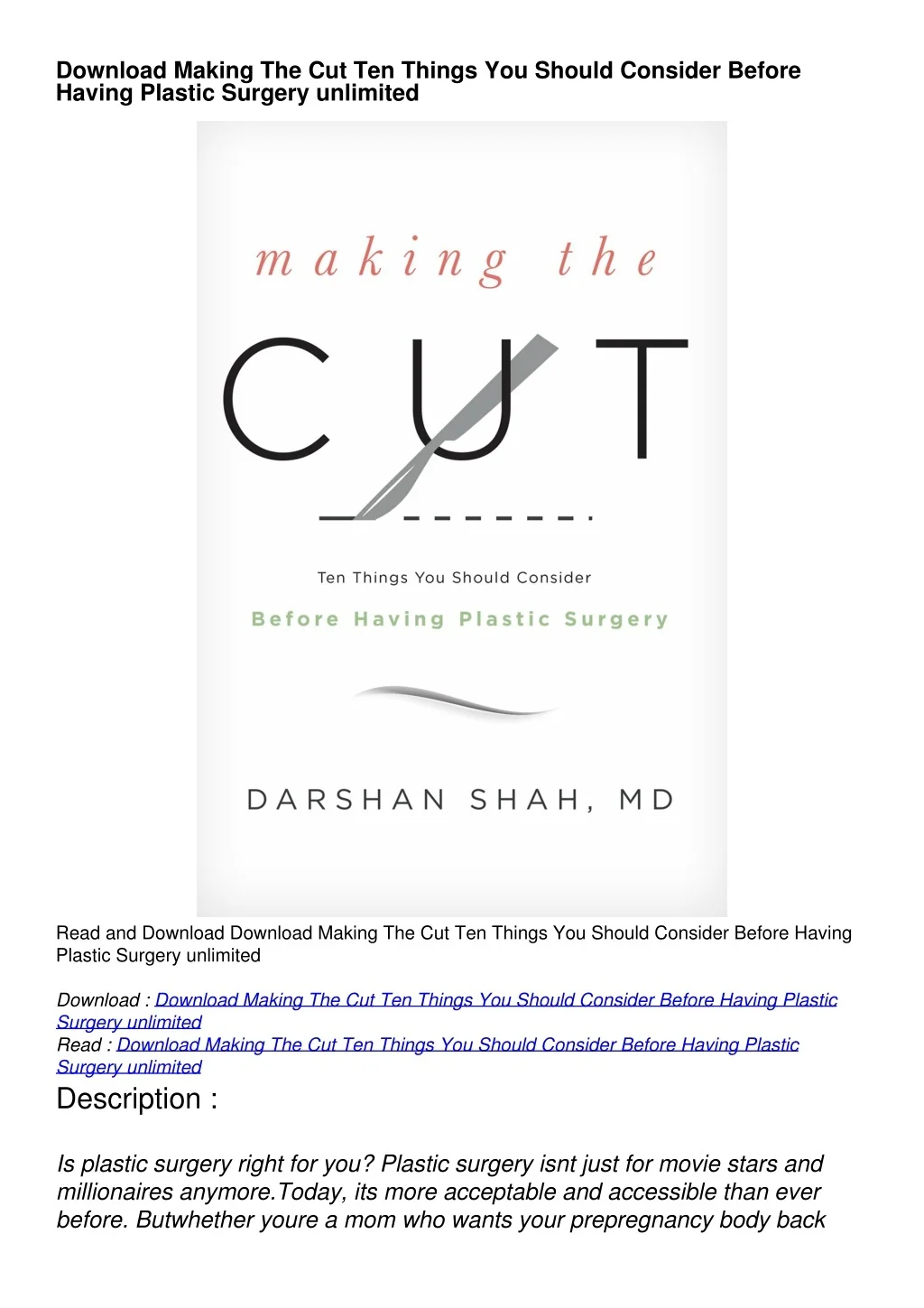 PPT - Download Making The Cut Ten Things You Should Consider Before ...