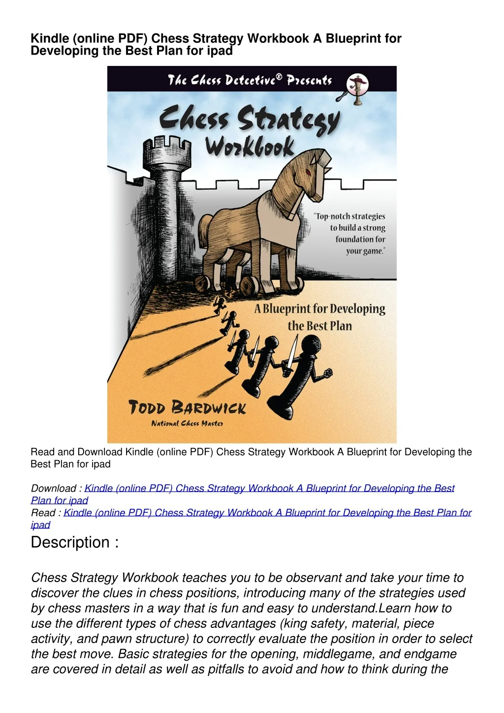 PPT - Kindle (online PDF) Chess Strategy Workbook A Blueprint for ...