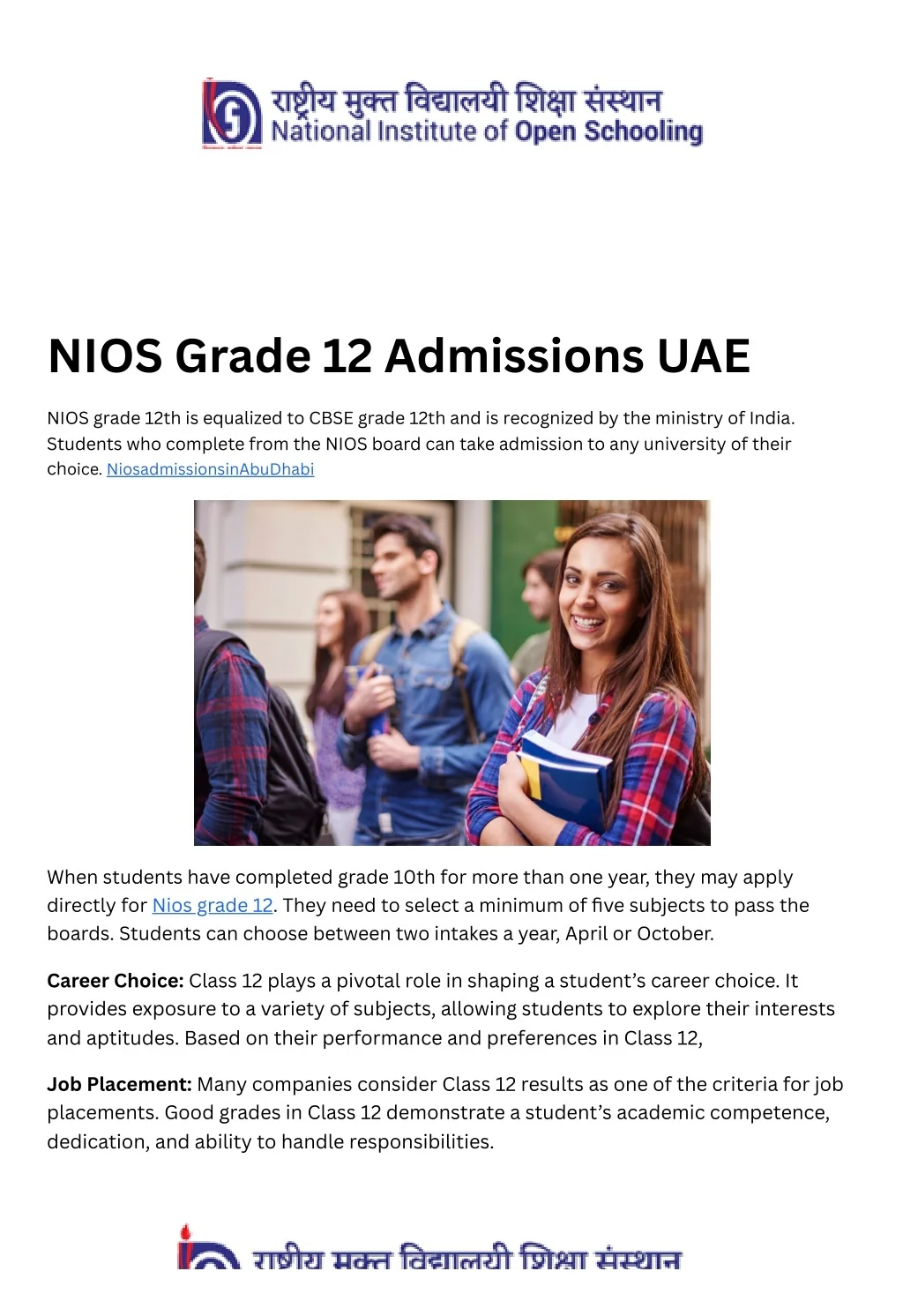 PPT - NIOS Grade 12 Admissions Dubai PowerPoint Presentation, free ...