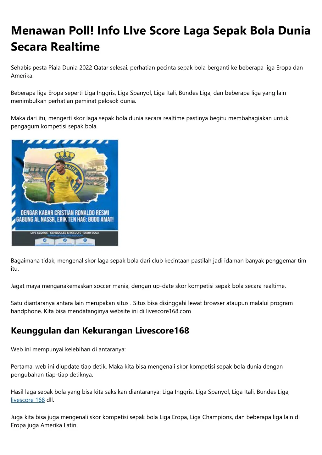 PPT - Kece Poll! Info LIve Score Kompetisi Sepak Bola Dunia Secara ...