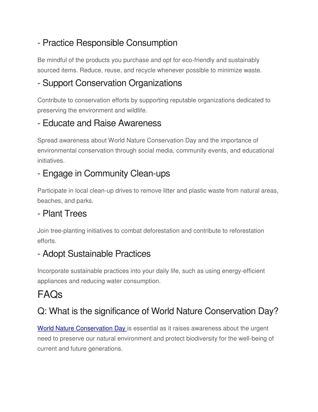 PPT - World Nature Conservation Day Preserving Our Planet for Future ...