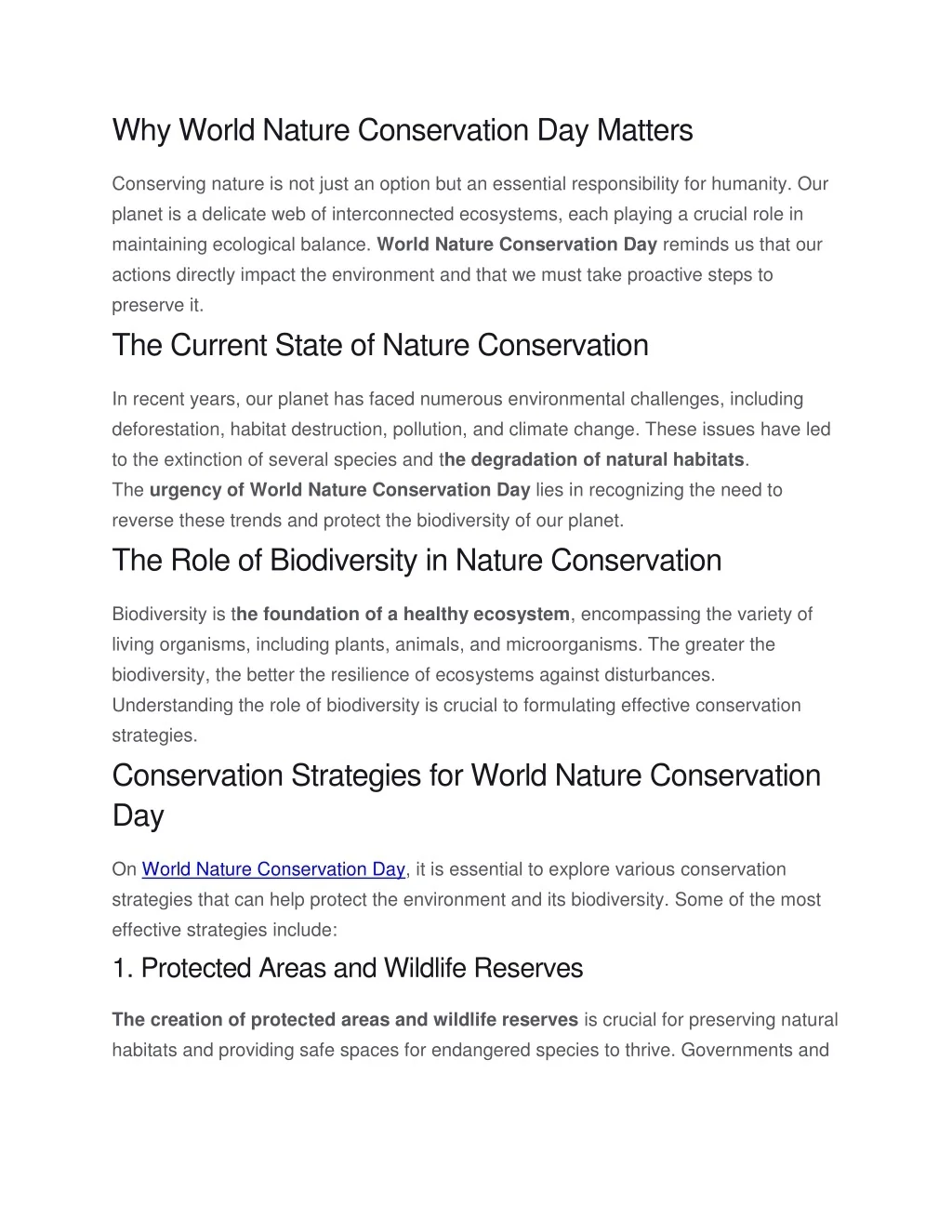 PPT - World Nature Conservation Day Preserving Our Planet for Future ...