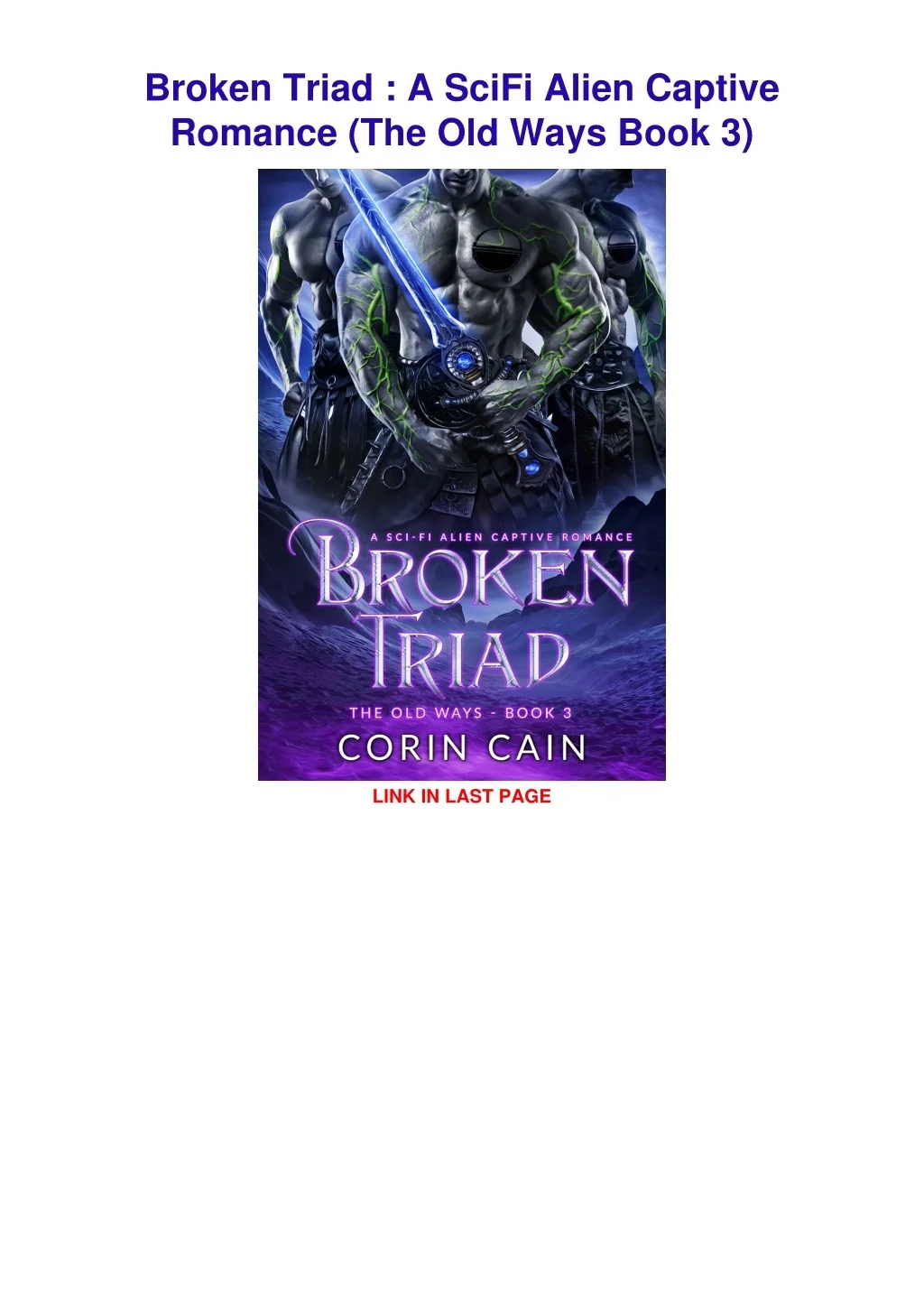 PPT - Broken-Triad--A-SciFi-Alien-Captive-Romance-The-Old-Ways-Book-3 ...