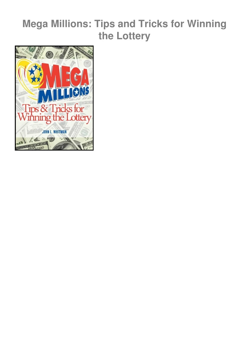 PPT - book download Mega Millions: Tips and Tricks for Winning the ...