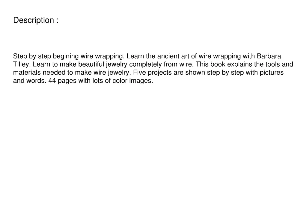 PPT - Download PDF Wire Fun A step by step guide to beginning wire ...