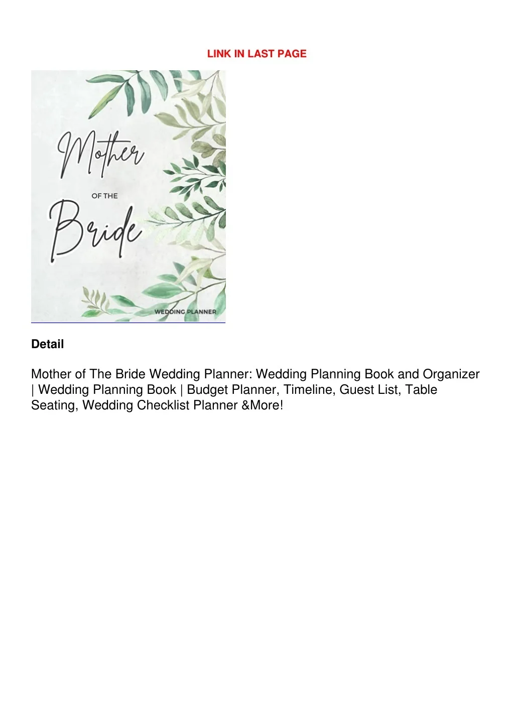 PPT - DOWNLOAD/PDF Mother of The Bride Wedding Planner: Wedding ...
