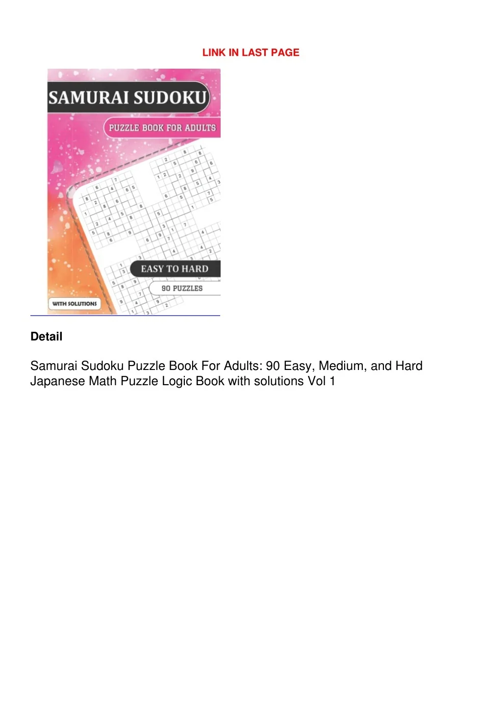 PPT - DOWNLOAD/PDF Samurai Sudoku Puzzle Book For Adults: 90 Easy ...