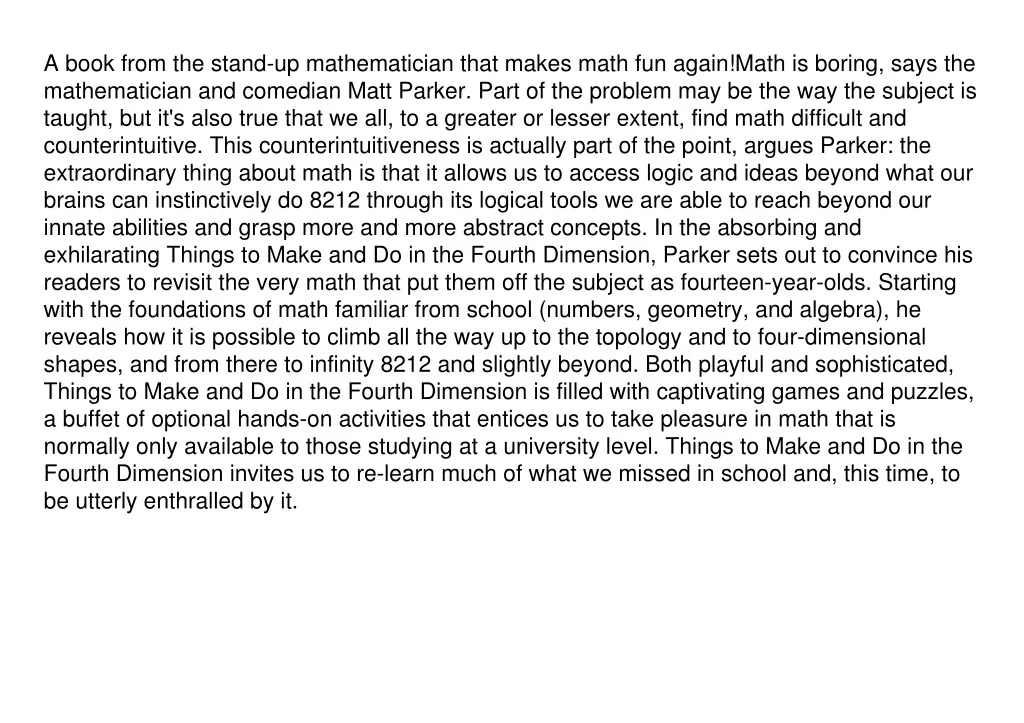 PPT - Download PDF Things to Make and Do in the Fourth Dimension A ...