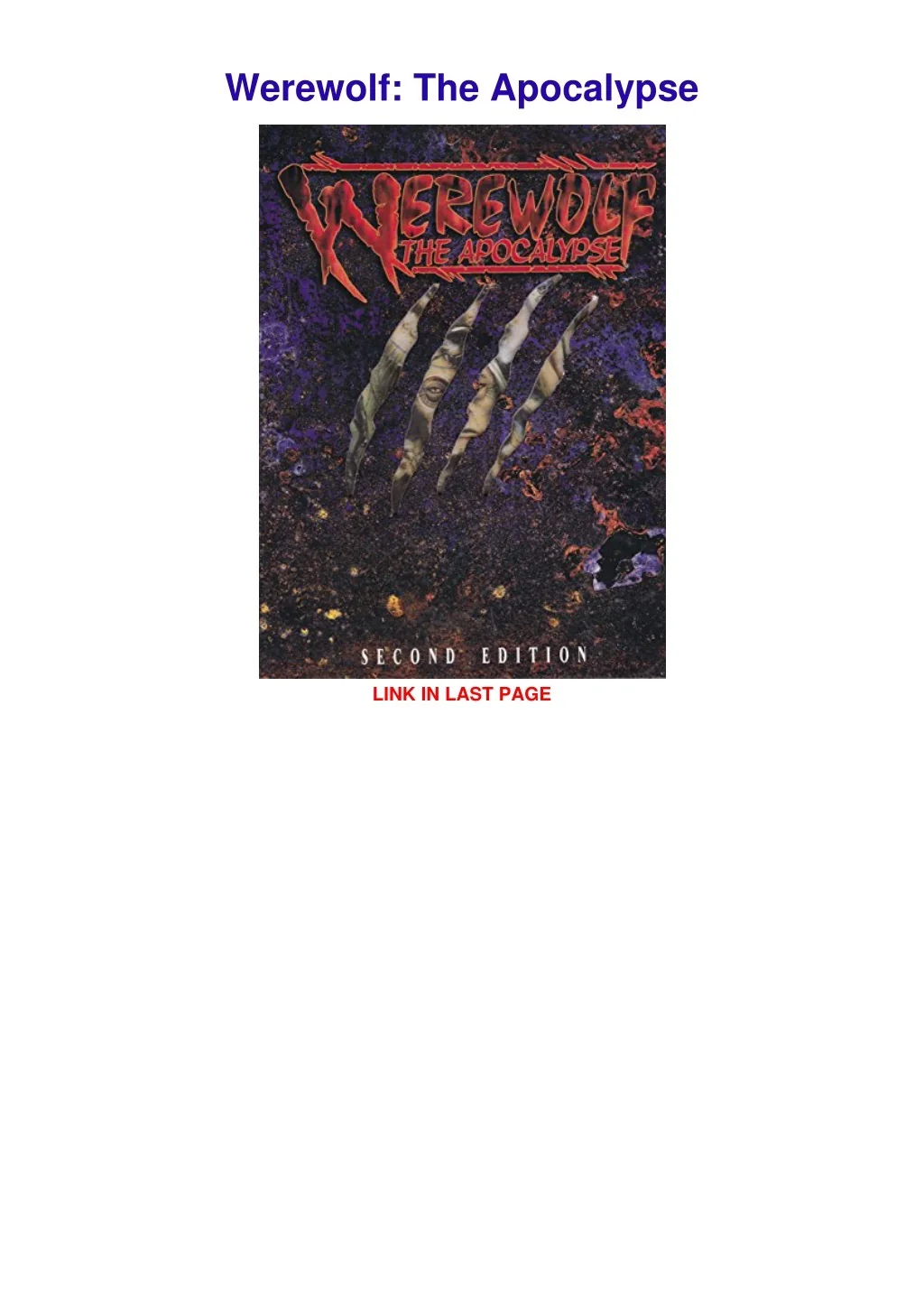 PPT - Read ebook [PDF] Werewolf: The Apocalypse PowerPoint Presentation - ID:12414491