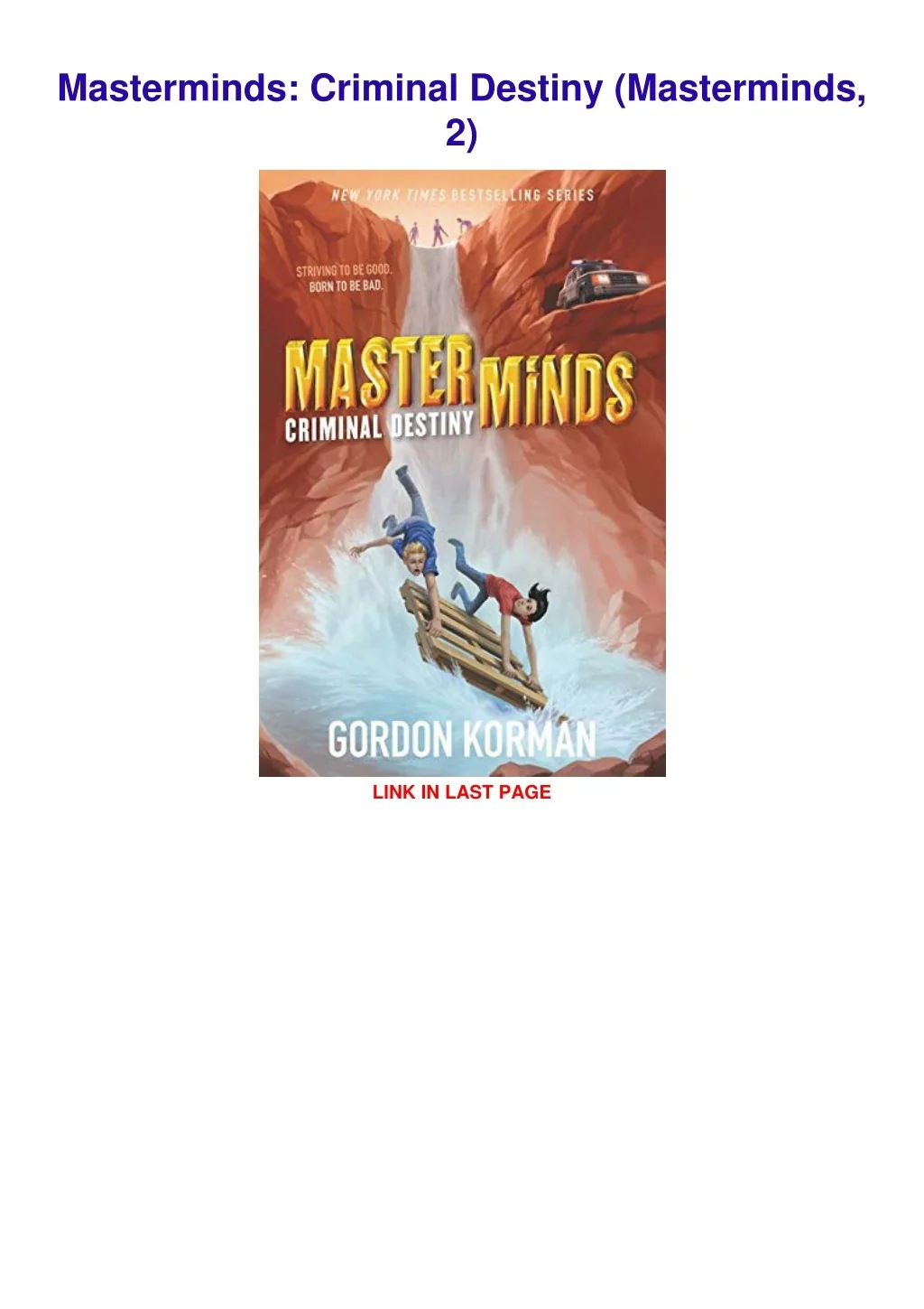 PPT - Download Book [PDF] Masterminds: Criminal Destiny (Masterminds, 2 ...