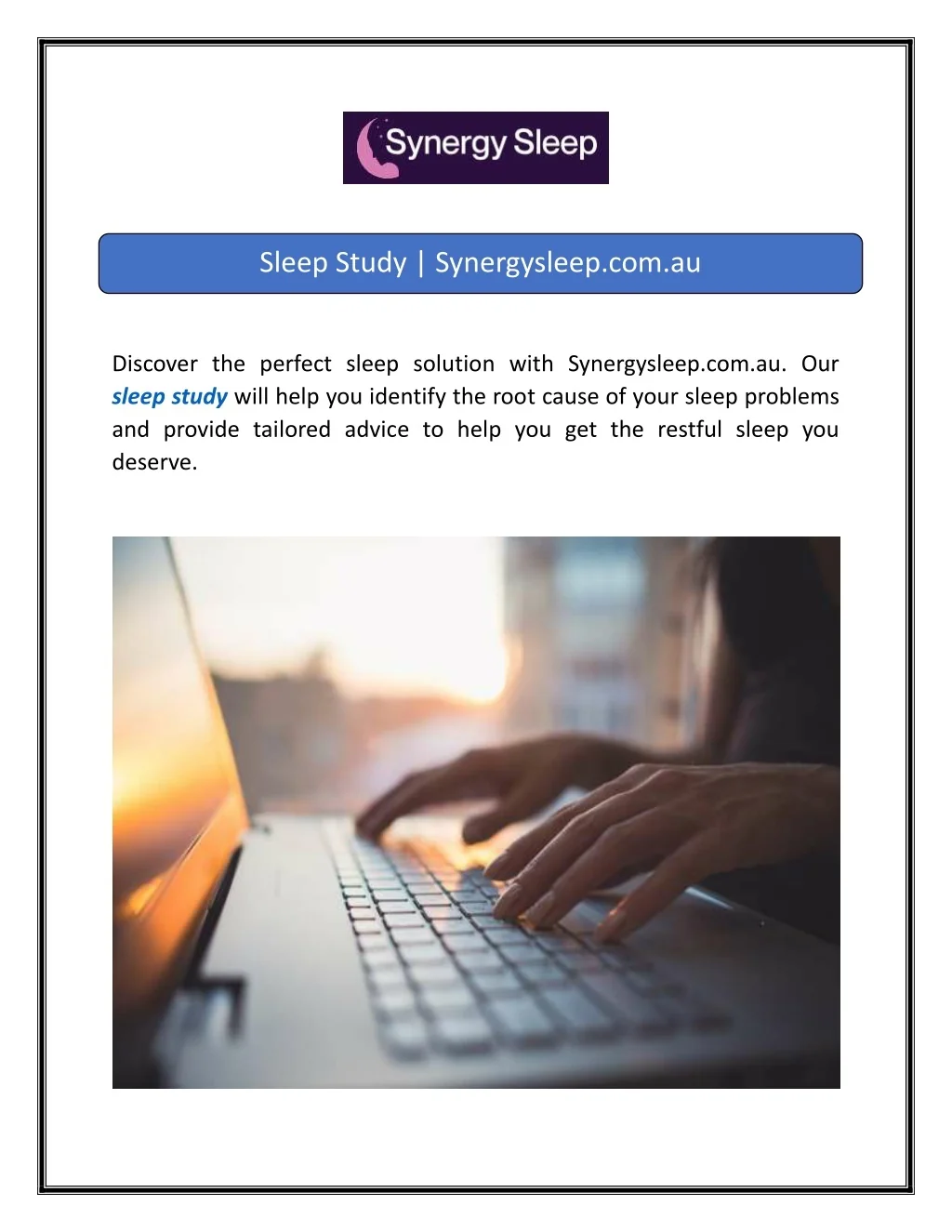 PPT - Sleep Study Synergysleep.com.au PowerPoint Presentation, free ...