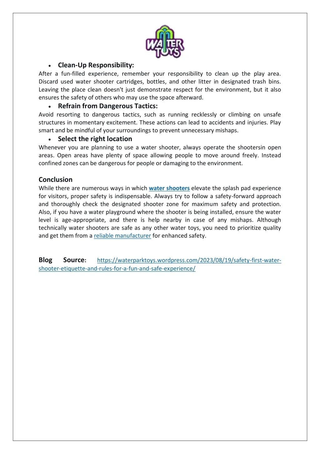 PPT - Empex Watertoys®- Safety First Water Shooter Etiquette and Rules ...