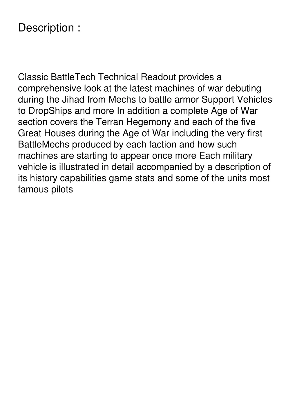 PPT - Download PDF Battletech Technical Readout 3075 OP unlimited ...