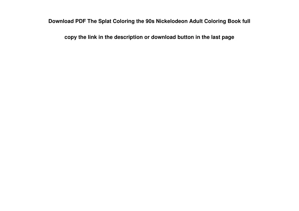 PPT - Download PDF The Splat Coloring the 90s Nickelodeon Adult ...