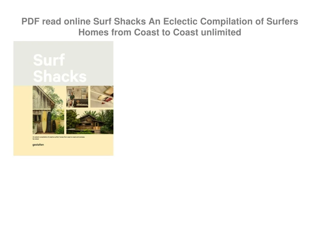 PPT - PDF read online Surf Shacks An Eclectic Compilation of Surfers ...