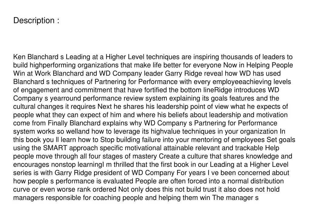 PPT - Download PDF Helping People Win at Work A Business Philosophy ...