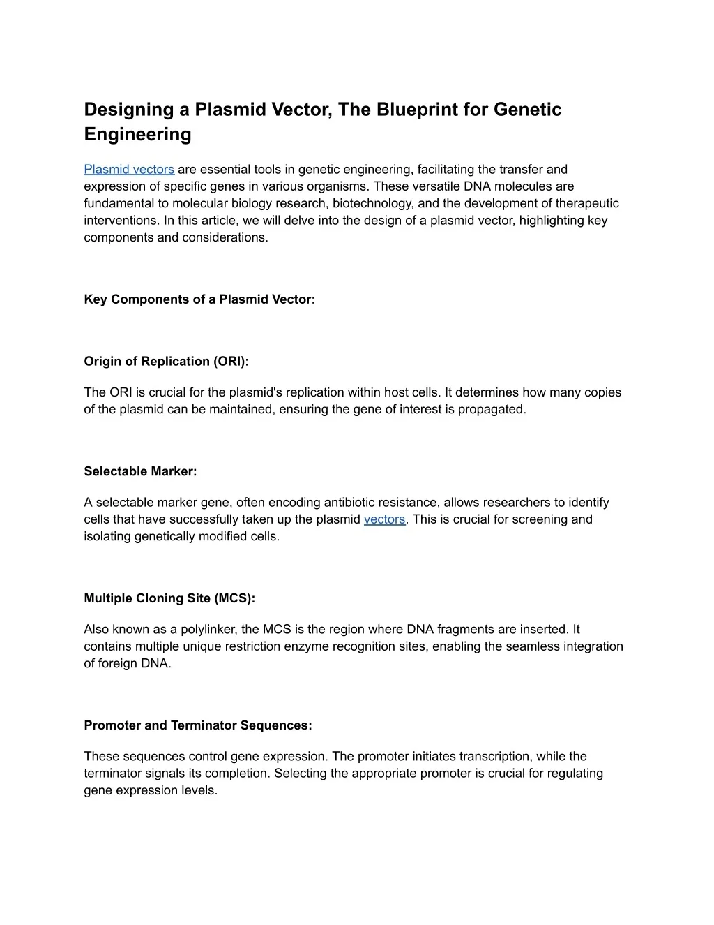 PPT - Designing a Plasmid Vector, The Blueprint for Genetic Engineering ...